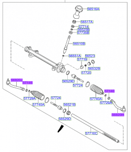 Sorento Both Front Tie/Track Rod Ends and Nuts 2012-2014 - 983103E910 ...