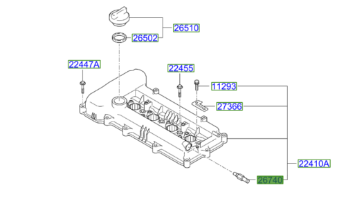 Kia Rio 2011-2014 PCV Valve | Kia Parts Direct