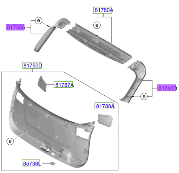 Kia Sportage 2022-Present Rear Inner Boot Side Trim | Kia Parts Direct