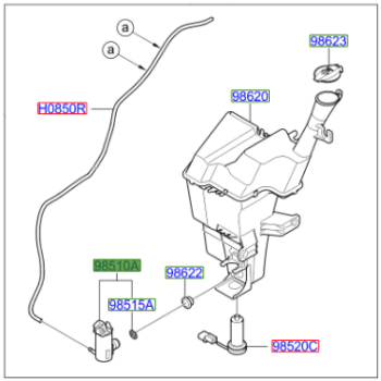 Kia Rio 2011-2017 Windscreen Washer Pump | Kia Parts Direct