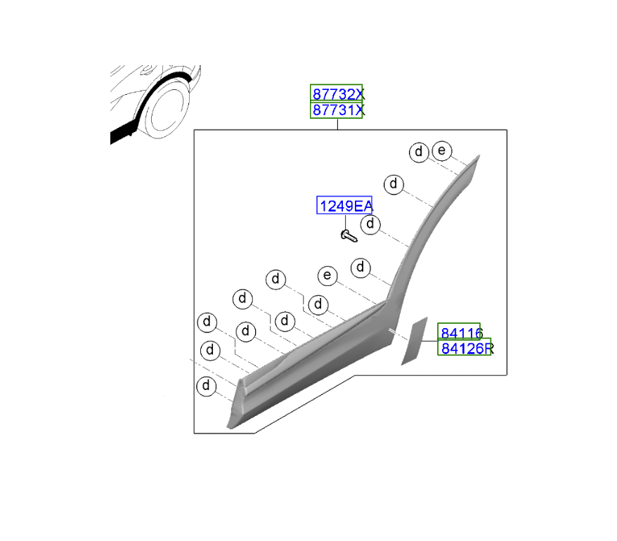 Kia Sportage 2021 onward Rear Door/Arch Trim | Kia Parts Direct