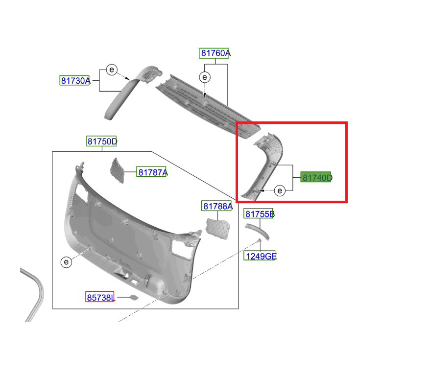 Kia Sportage 2022-Present Internal Tailgate Trim - Kia Parts Direct